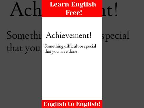 Achievement | Words |Definitions | Grammar English |#english | #british | #beautifulstory