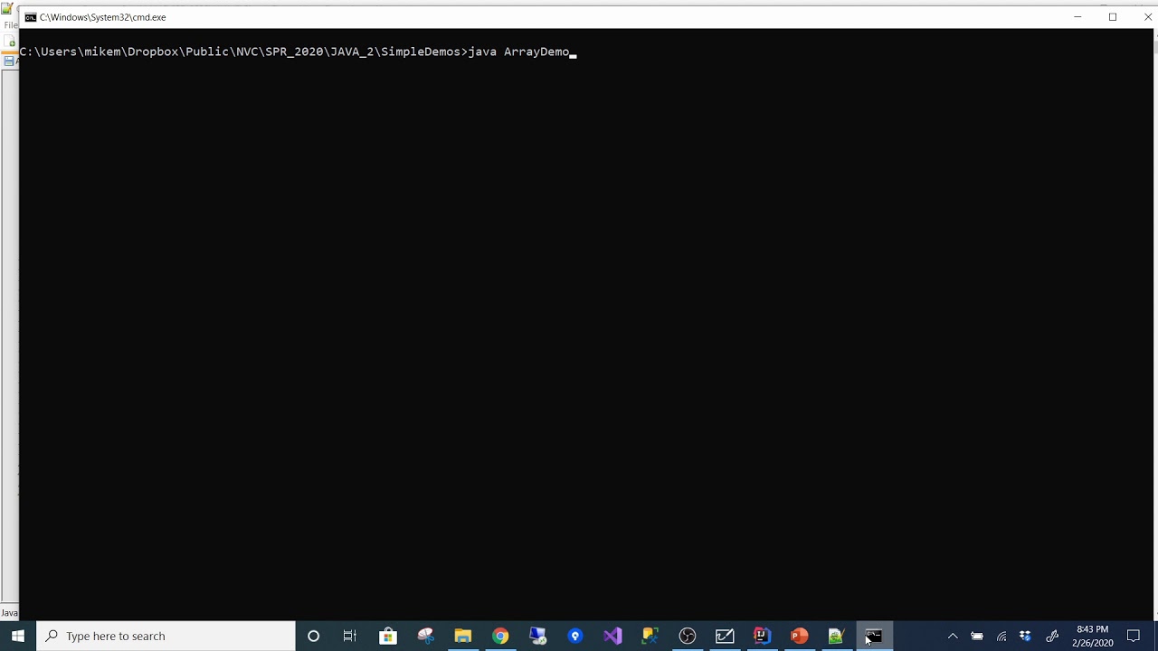 Java 2, Spring 2020 - Chapter 8 part 1