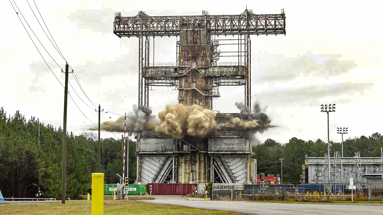 NASA Marshall Implodes (controlled demolition) Historic Rocket Test Stands in Huntsville