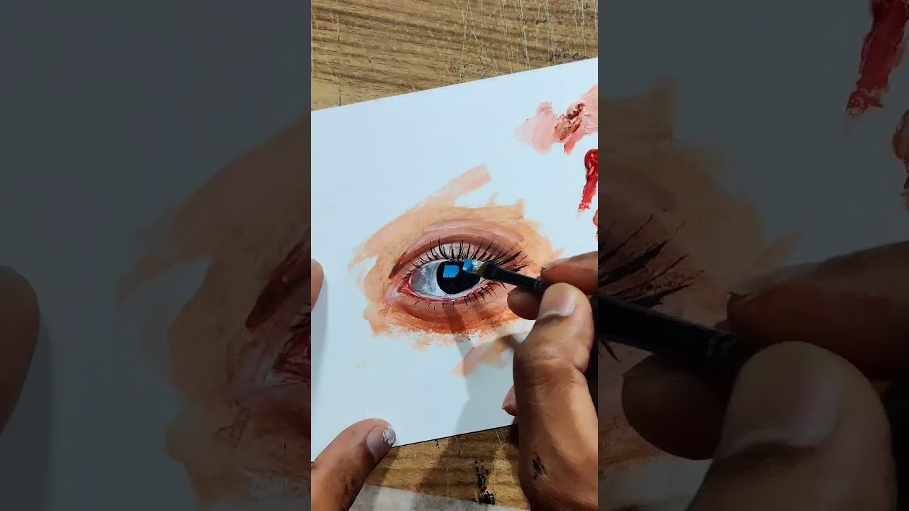 how to Draw Eye / Acrylic painting eye / ASMR / Step by step / Realism