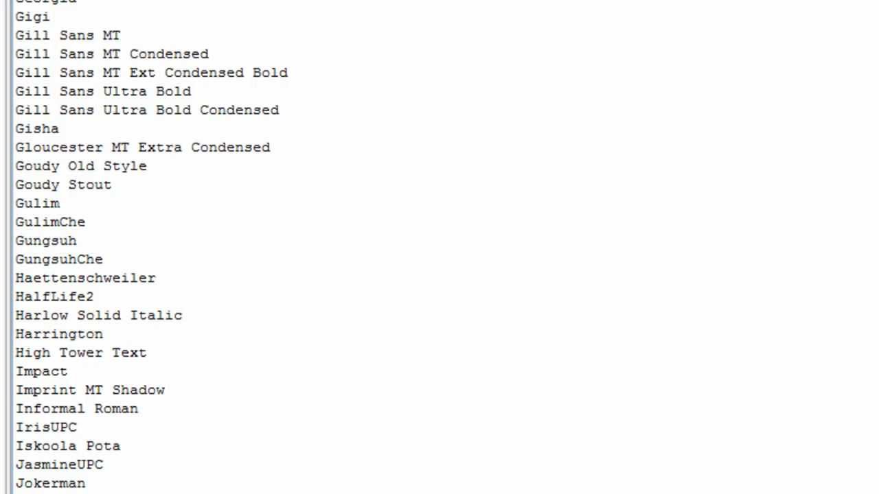 Java Tutorial - List All Font Names Installed On Your Computer [60 Seconds]