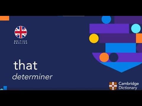 How to pronounce that determiner | British English and American English pronunciation