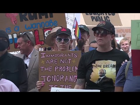 Protests take place across the country, including Phoenix, on Presidents Day