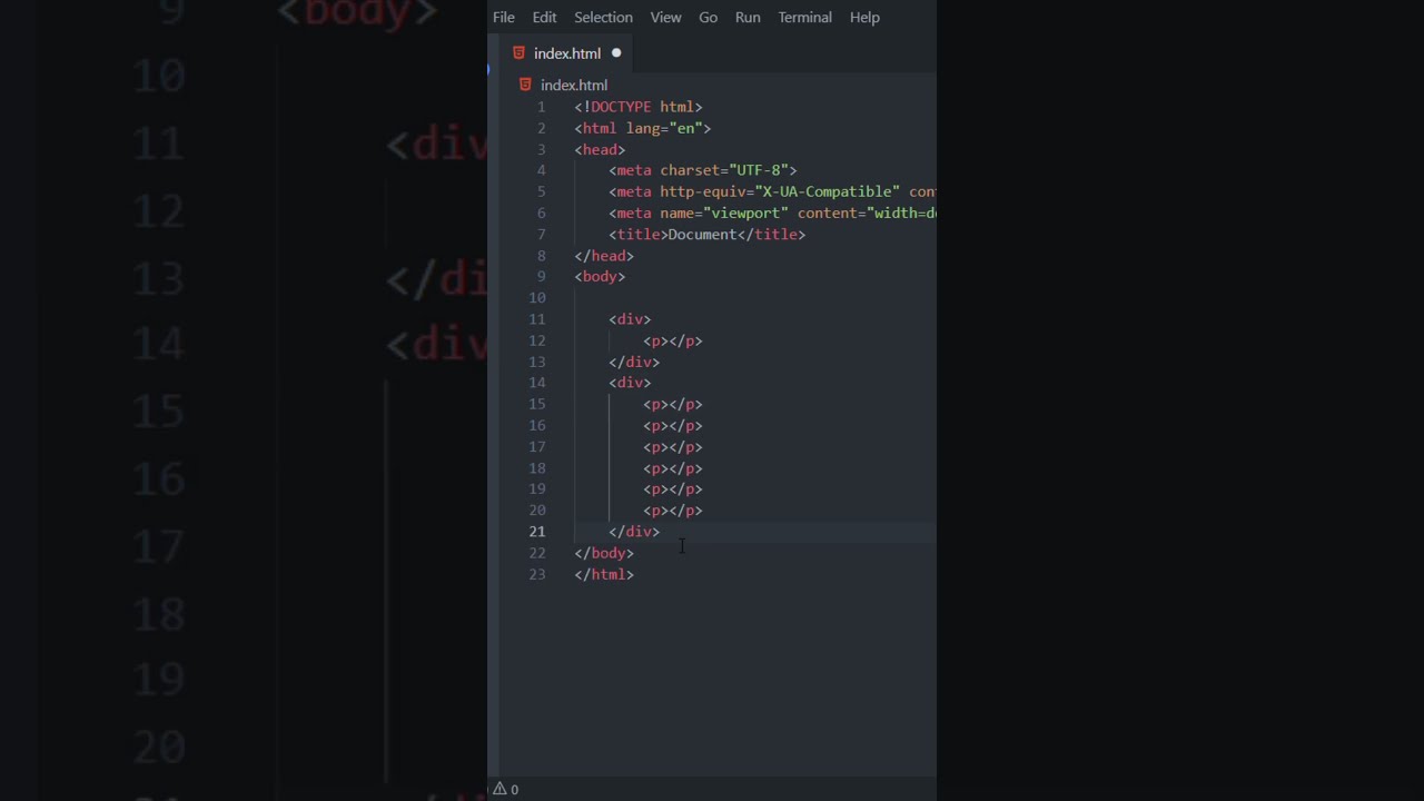 Vs code simple Emmet