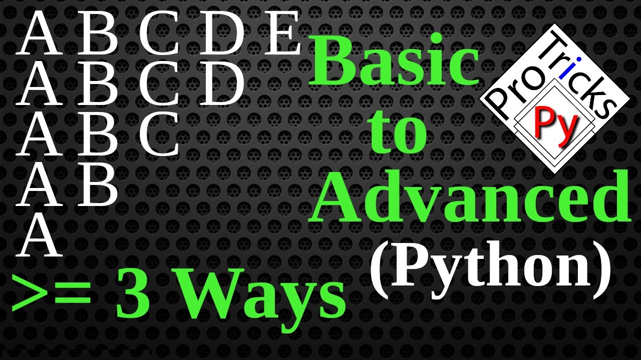 Python Pattern Program - Print Characters in Triangle Shape in Python | Python Character Pattern 8