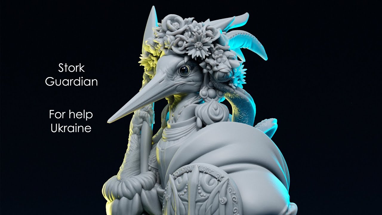 Stork Guardian For help Ukraine | CGTrader | Stl files for 3D Printing |138mm | Review.