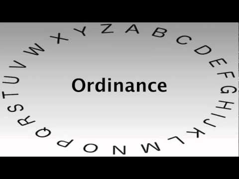 Spelling Bee Words and Definitions — Ordinance
