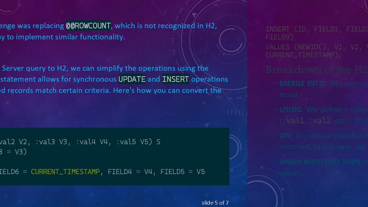Converting SQL Server Query to H2