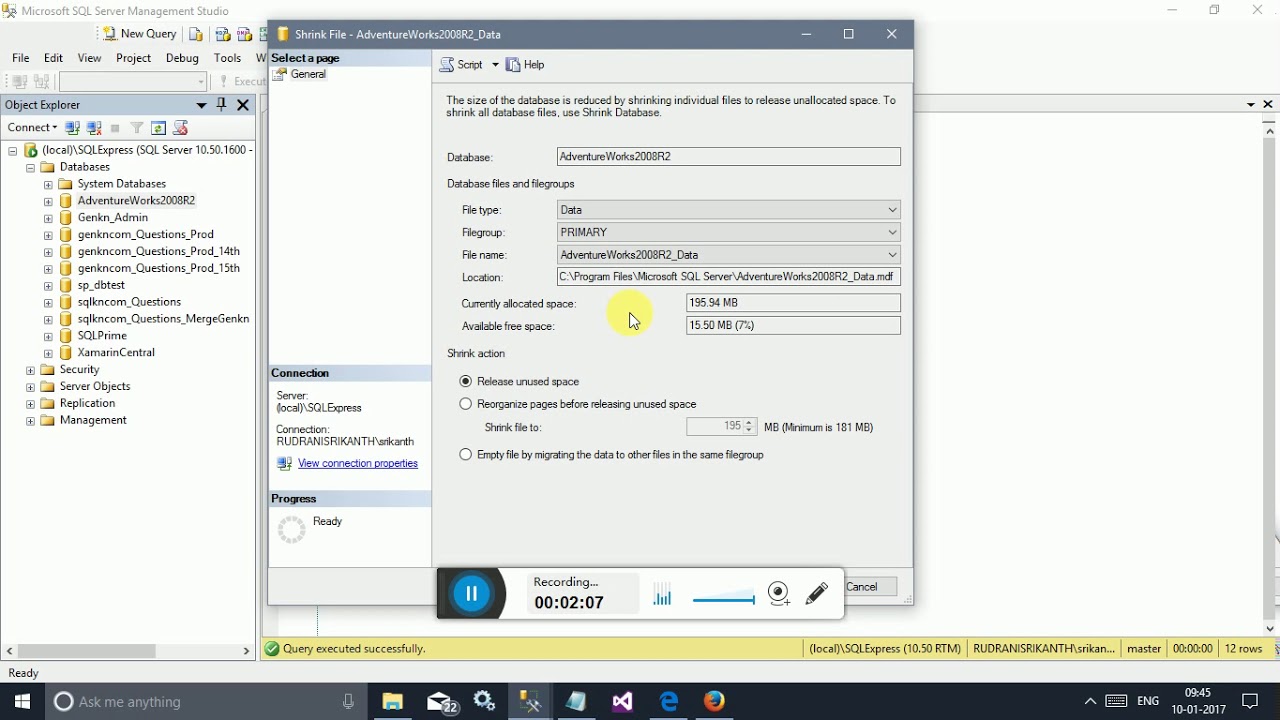 SQL Server Find free space within Database files