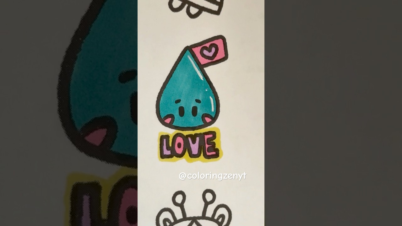 ASMR raindrop coloring | Simply Doodles Colouring book | Ohuhu markers | satisfying asmr coloring
