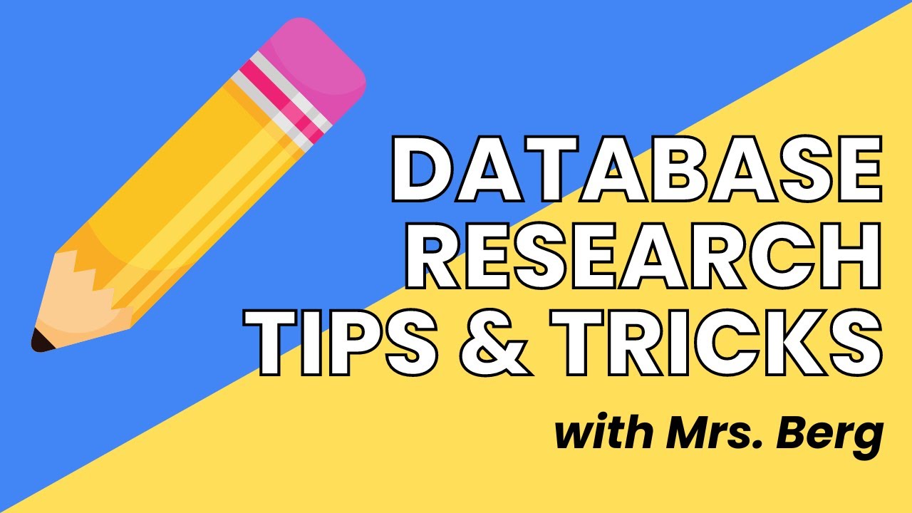 Database Research Tips & Tricks