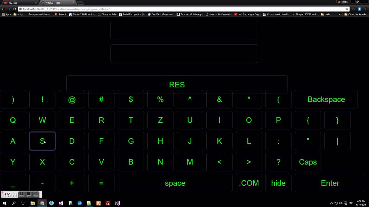 visual js virtual keyboard implementation