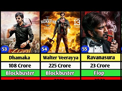 Ravi Teja Hits and Flops Movies List 2024 | Ravi Teja Movies | Waltair Veerayya | Mr. Bachchan