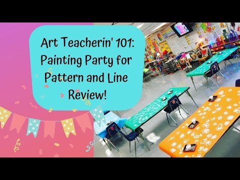 Art Teacherin' 101: Painting Party for Kids' Pattern and Line Review!