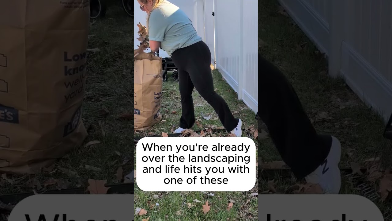 WHY are lawn and leaf bags the actual worst on a windy day #modernmotherhood #homeandgarden