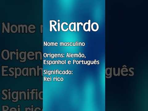 RICARDO - SIGNIFICADO E ORIGEM DO NOME [SHORTS]