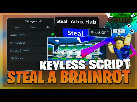 NEW Steal A Brainrot Script *NO KEY* – Steal Secrets, Auto Rainbow Brainrots, Instant Steal & More!