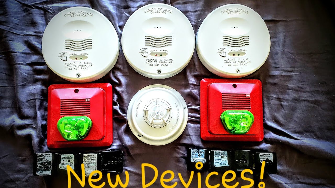 New Devices| (2)Amseco CSH24W-GR, (3)System Sensor CO1224TR, (8)Simplex 4090-9001, Simplex 4098-9733
