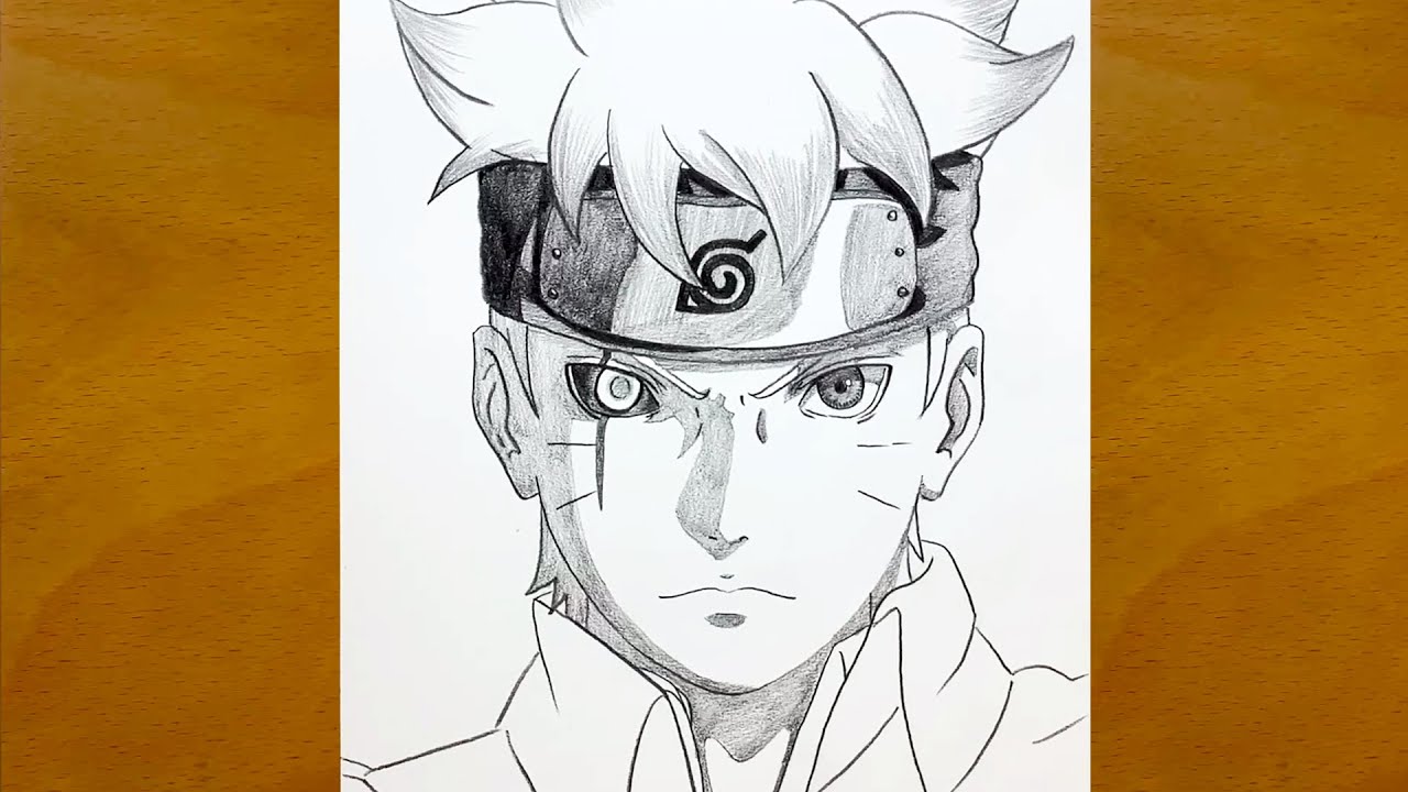 Anime sketch | How to Draw Young Boruto Uzumaki from Boruto | step by step | draw anime