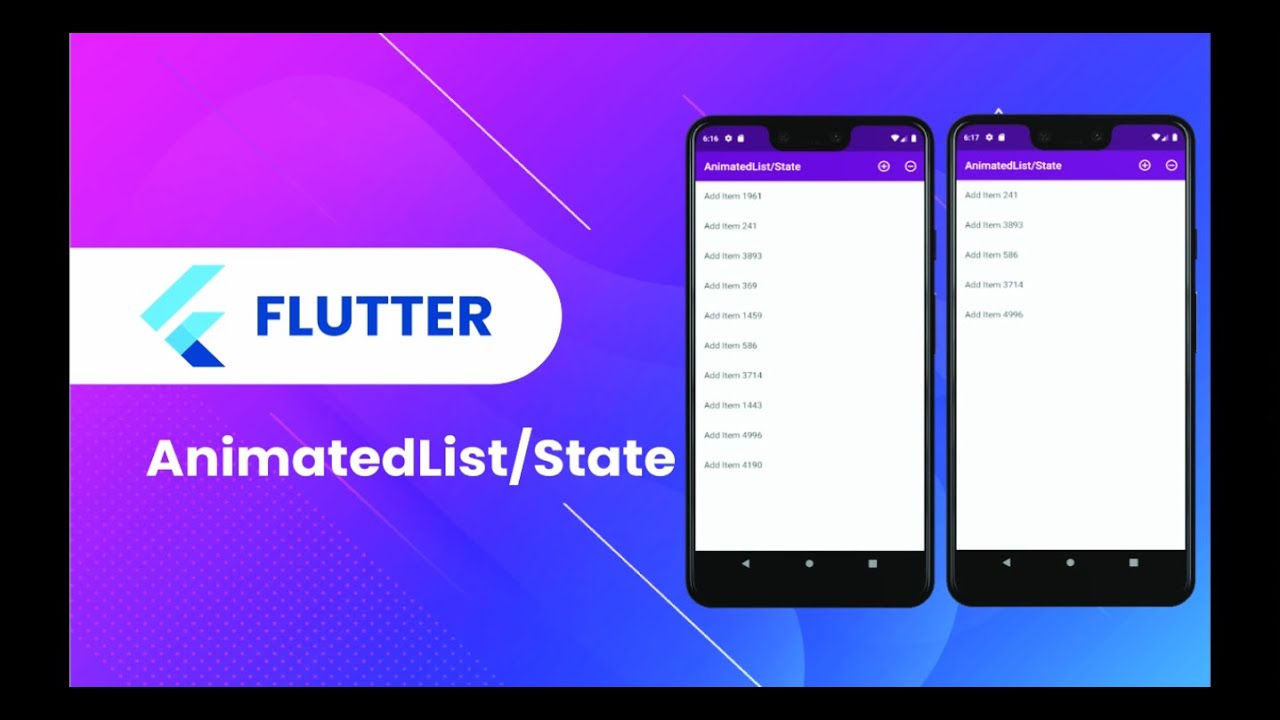 Flutter Animation Widget | 20 | AnimatedList, AnimatedListState,Directionality | Random | Speed Code
