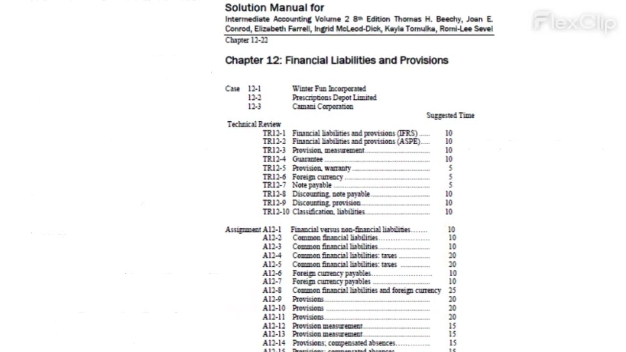 Solution Manual for Intermediate Accounting Volume 2 8th canadian Edition by Thomas H. Beechy