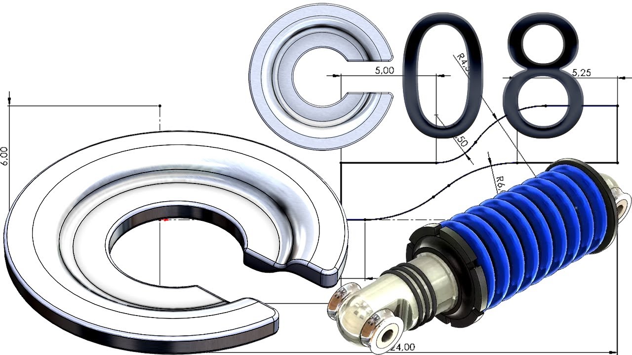 8-Project 56| Shock Absorber |SolidWorks Tutorial: Spring Seat #solidworks #tutorial