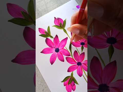 Pink Blooms #artvideo #artwork #flowerpainting