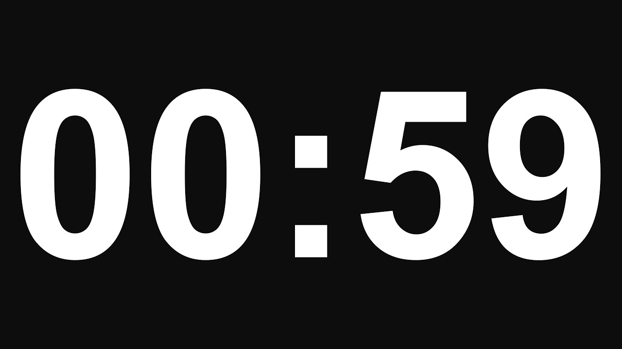 59 Second Timer - No Alarm - 8K