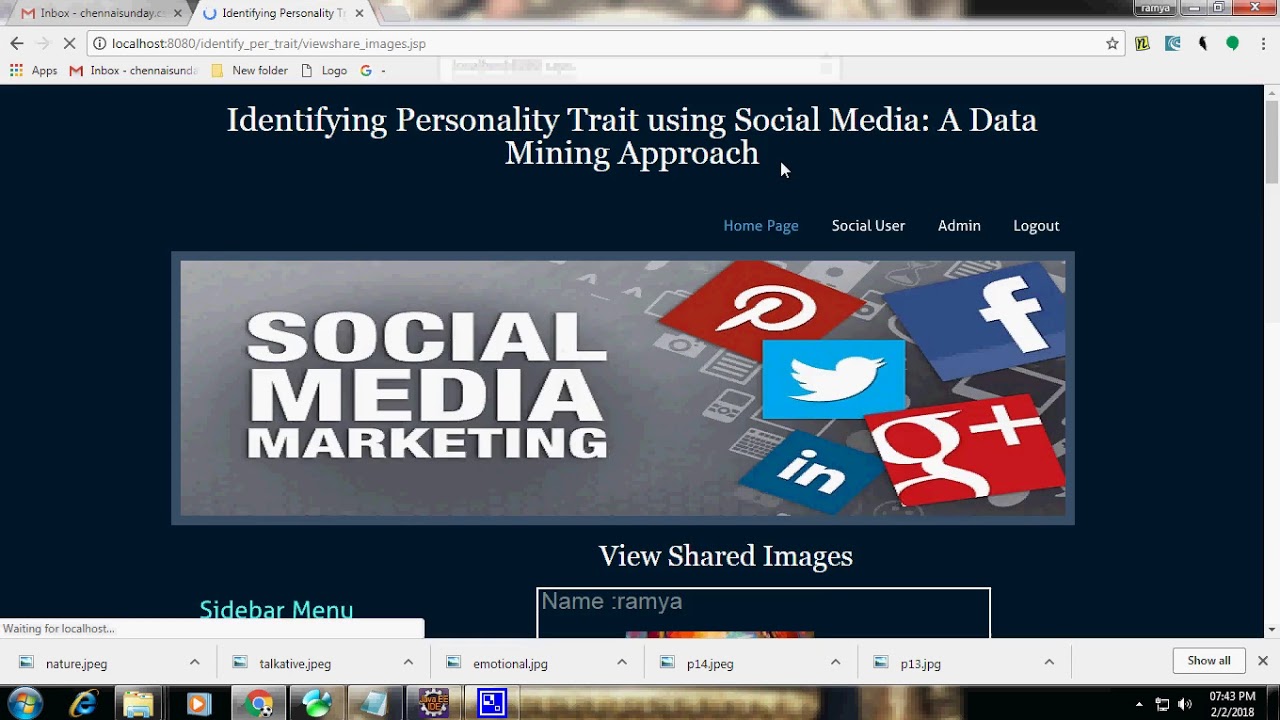 Identifying Personality Trait using Social Media: A Data Mining Approach