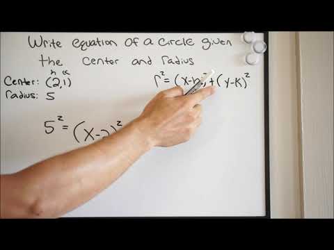 Write the Equation of a Circle Given the Center and Radius - Distance Formula