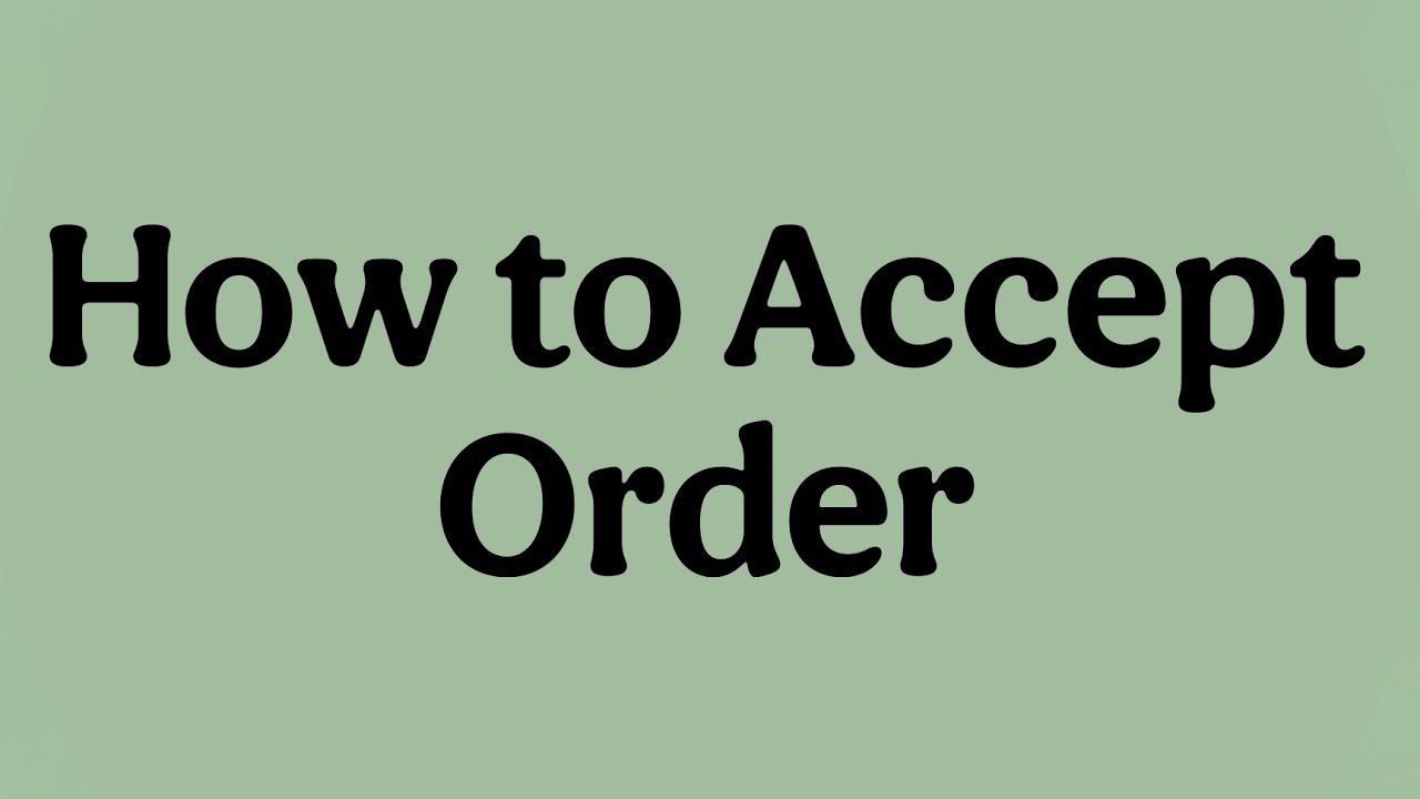 How to Accept Order in Kwicky App