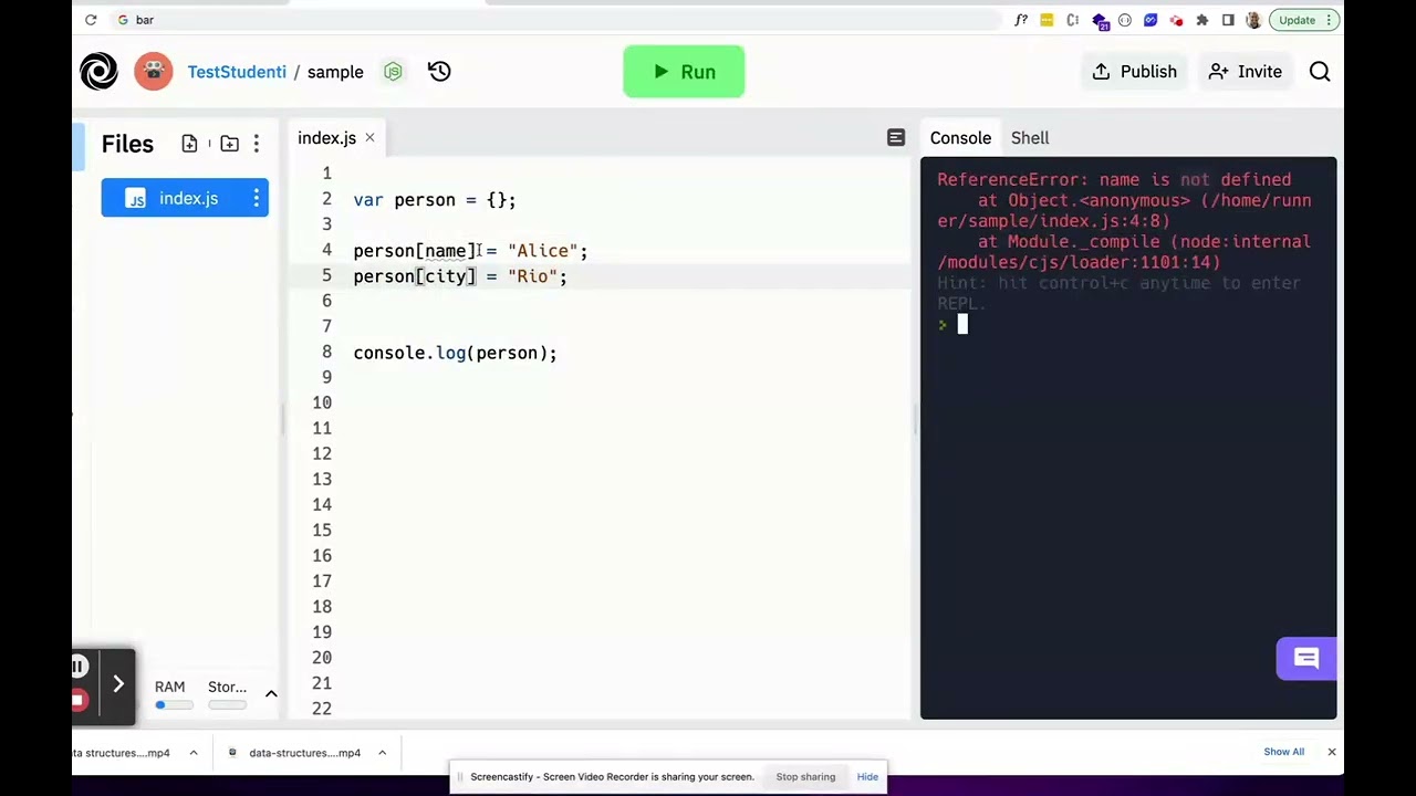 03: data structures : objects dot notation vs brackets