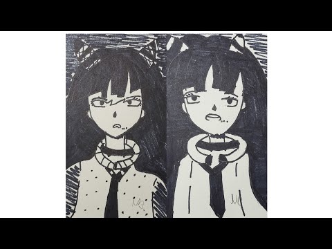 Anime Manga Art - Black and white - @Inspire Arts
