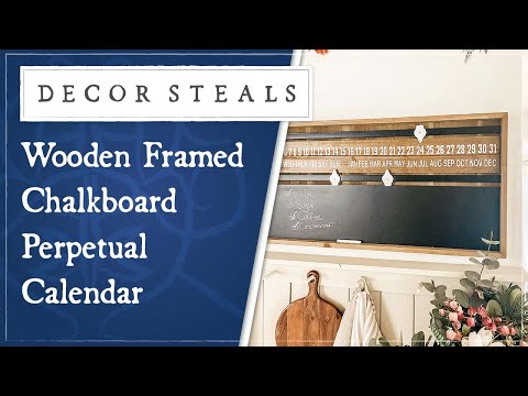 Decor Steals' Wooden Framed Chalkboard Perpetual Calendar