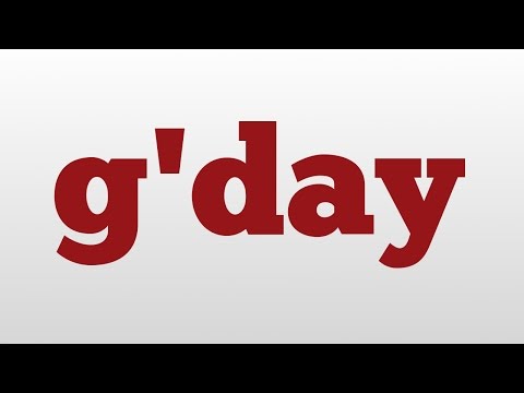 g'day meaning and pronunciation