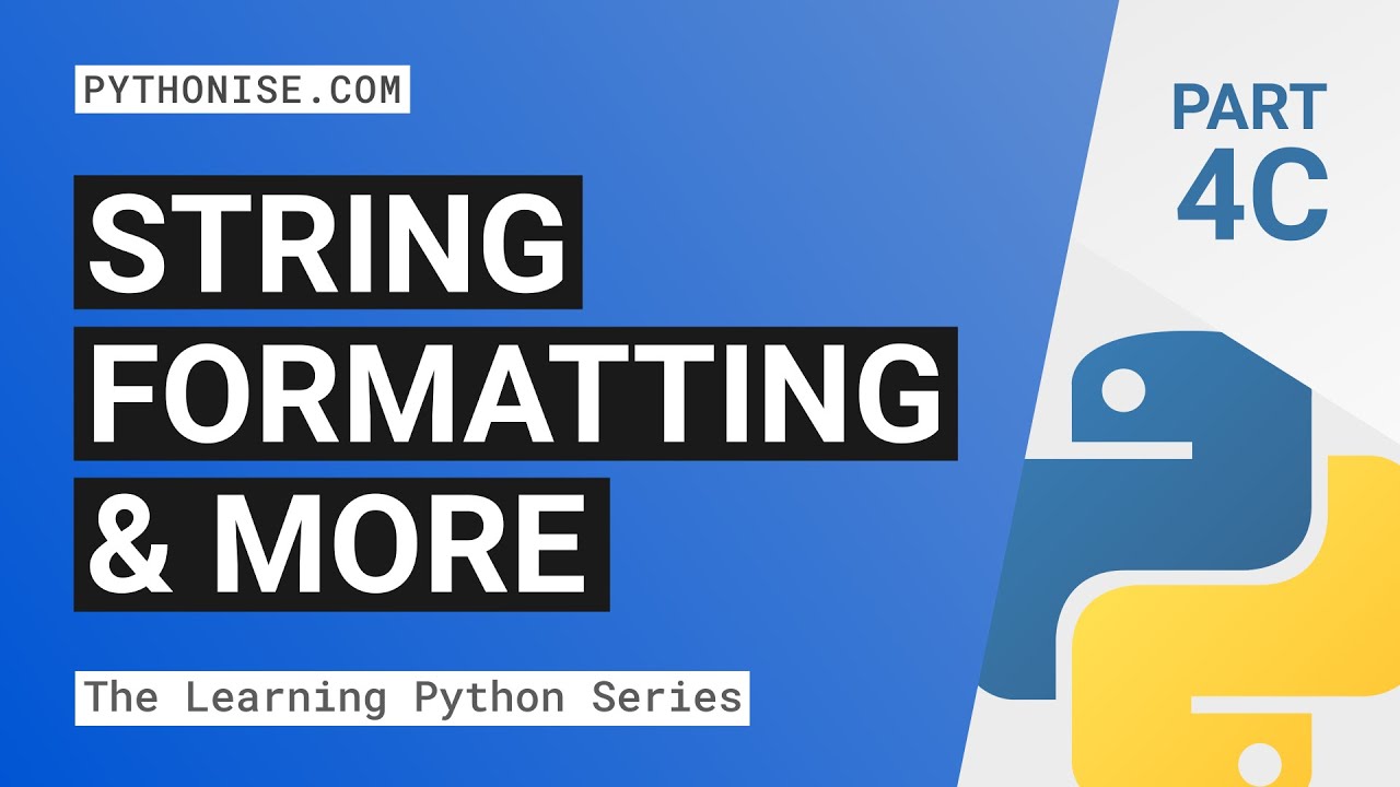 String formatting & string prefixes - Learning Python Pt. 4c