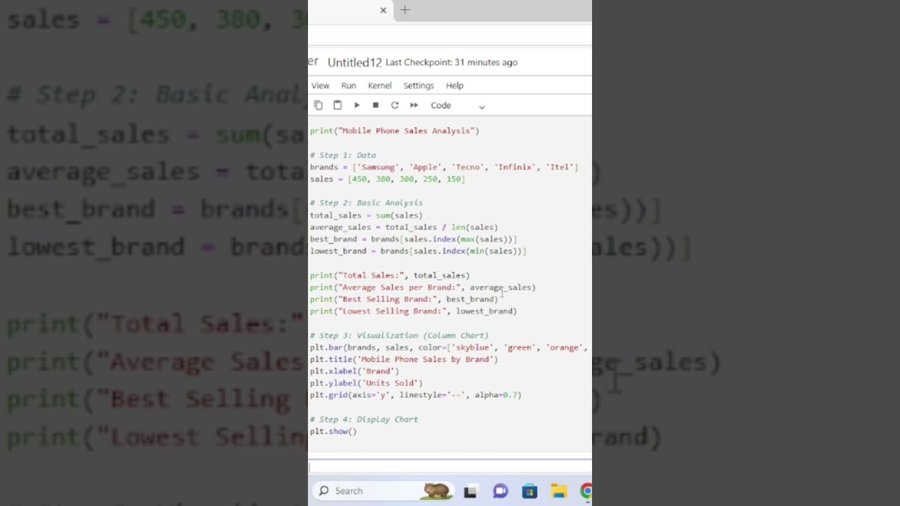 mobile phone sales data analysis with python