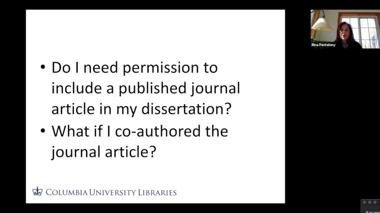 Including a Published Article in the Dissertation