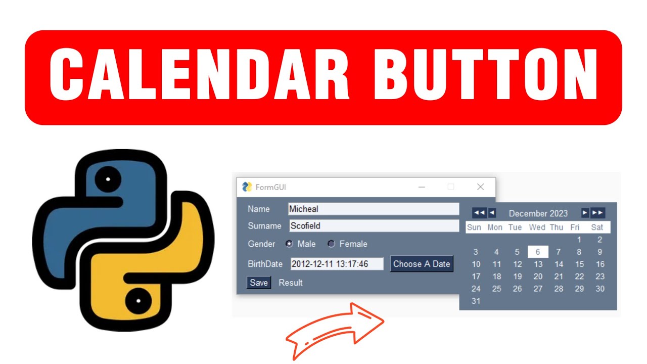 Calendar Button GUI App With Python PySimpleGUI - Tutorial 13