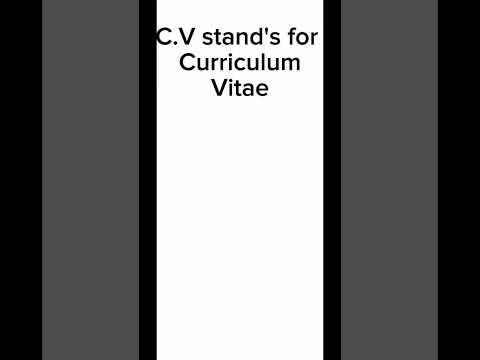 CV stand's for 🧐