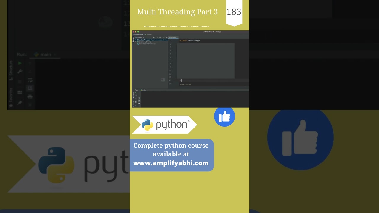 Python : Multi Threading Intro | Part 3 | py srt 183