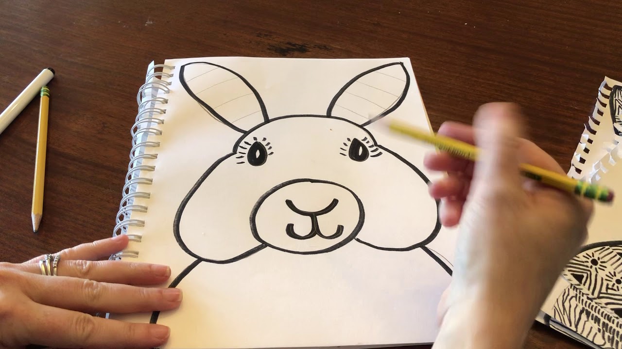 Zentangle Bunny Directed Drawing