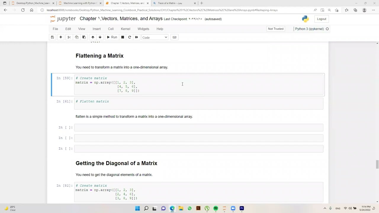 How to Flatten a Matrix in python using NumPy
