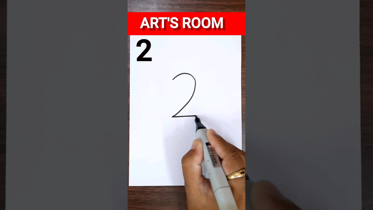 How To Draw Macaw With Number 2 #shorts #youtubeshorts #artsroom