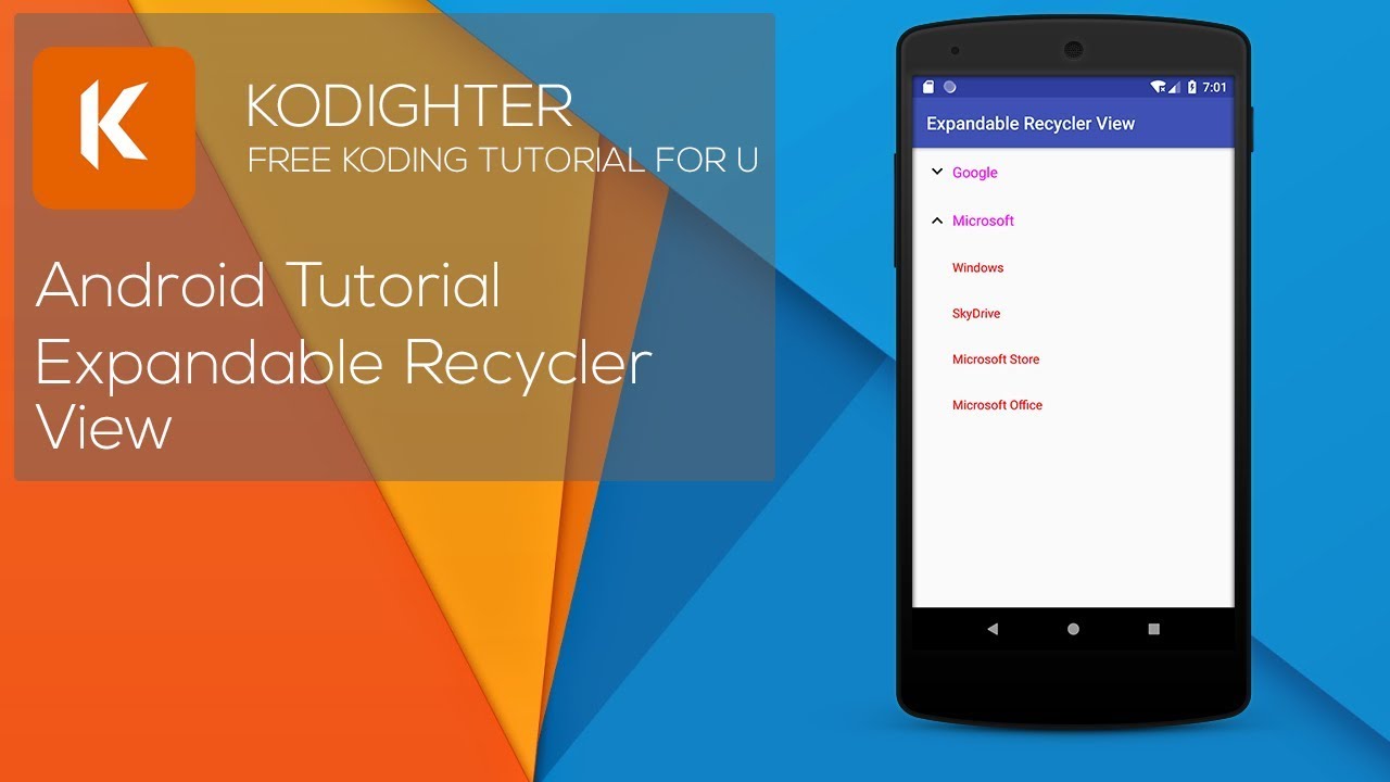 Android Studio Tutorial - Expandable RecyclerView