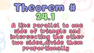 [FREE] Theorem: A line parallel to one side of a triangle divides the ...