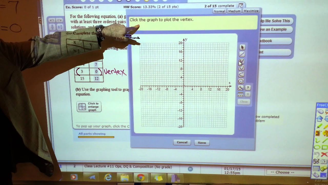 Math 1314 Using the MyMathLab Graphing Tools