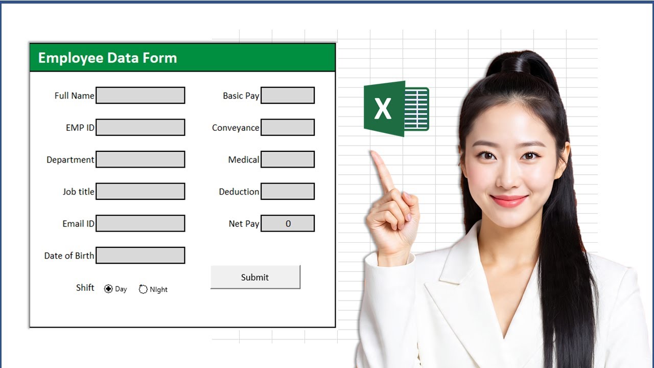 Dynamic Data form in Excel || Auto Update data with Submit Button #excel #exceltutorials