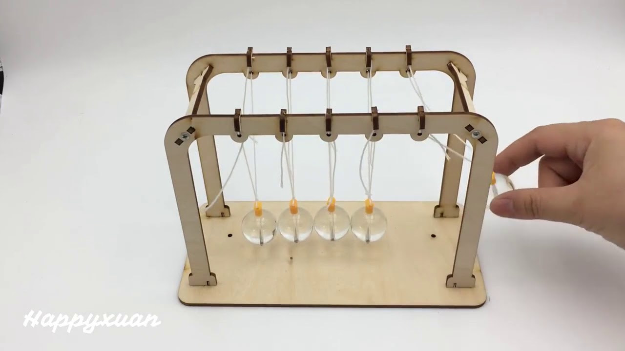 Happyxuan DIY Newton Pendulum Cradle Kids Simple Physics Experiment Toy Teaching Aids School Science