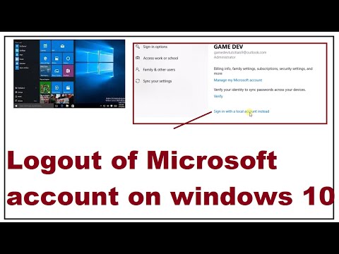 How to Logout of Microsoft account on windows 10